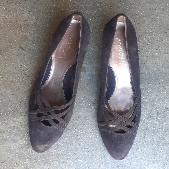 Markon | Shoes | New Markon Suede Wedges Heels Shoes Pumps Sz Cut Out ...